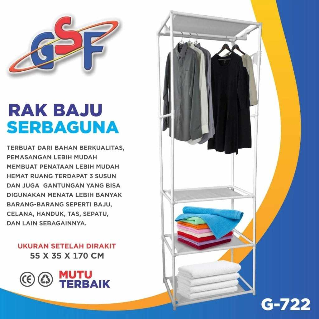 Jual (G-722) Rak Gantungan Baju / Rak Serbaguna / Kotak Stand Hanger ...
