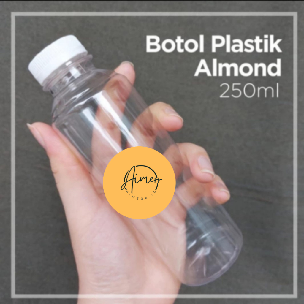 Jual Botol Plastik Almond 250ml Lengkap dengan Tutup/harga 1 ball isi ...