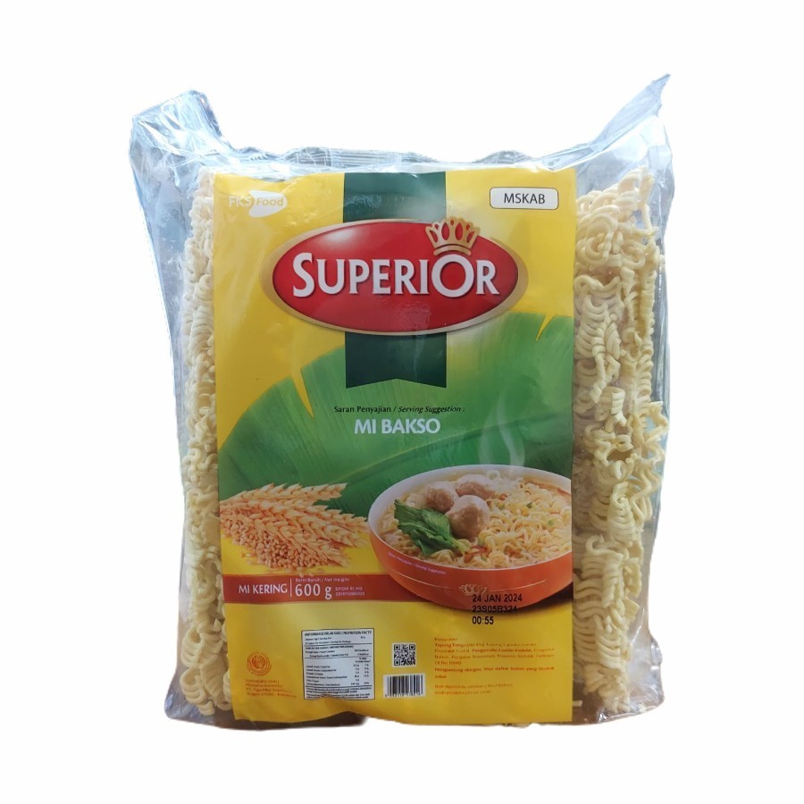 Jual 1 DUS Mie Superior Mie Bakso/ Mie Kering Isi 6 Pcs x 600 Gram ...