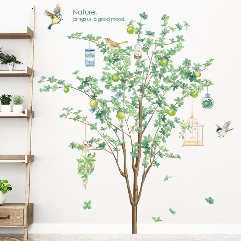 Jual Reliza Wall Sticker Pohon Daun Hijau Burung Cantik Green Tree ...