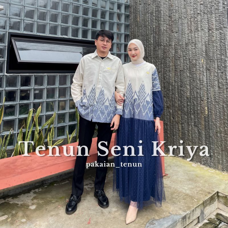 Jual Ready Stok Set Baju Couple Tenun Kekinian Baju Tenun Couple Prewedding Set Couple