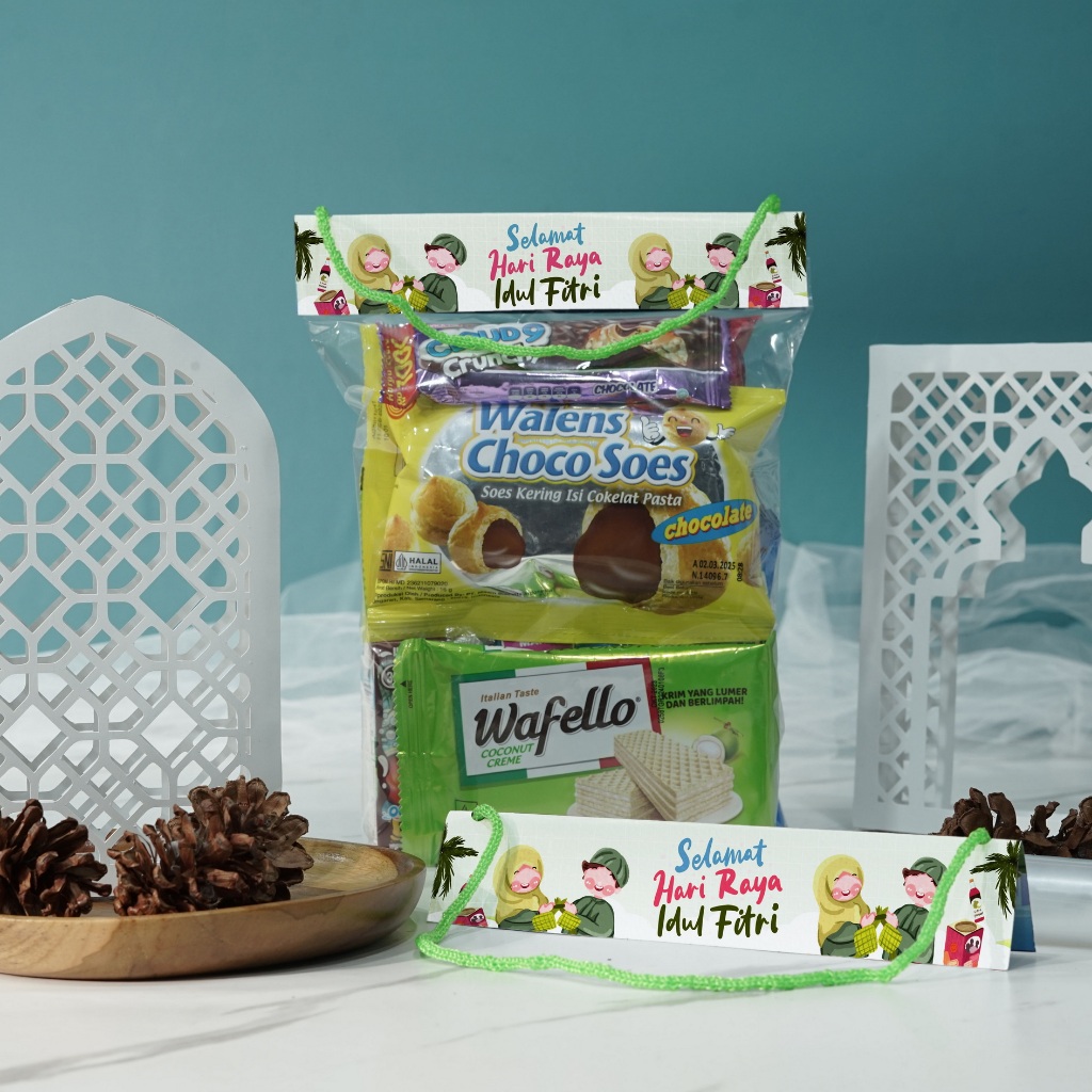 Jual Ready Stok Label Snack Lebaran / Label Plastik Parcel Lebaran Idul ...