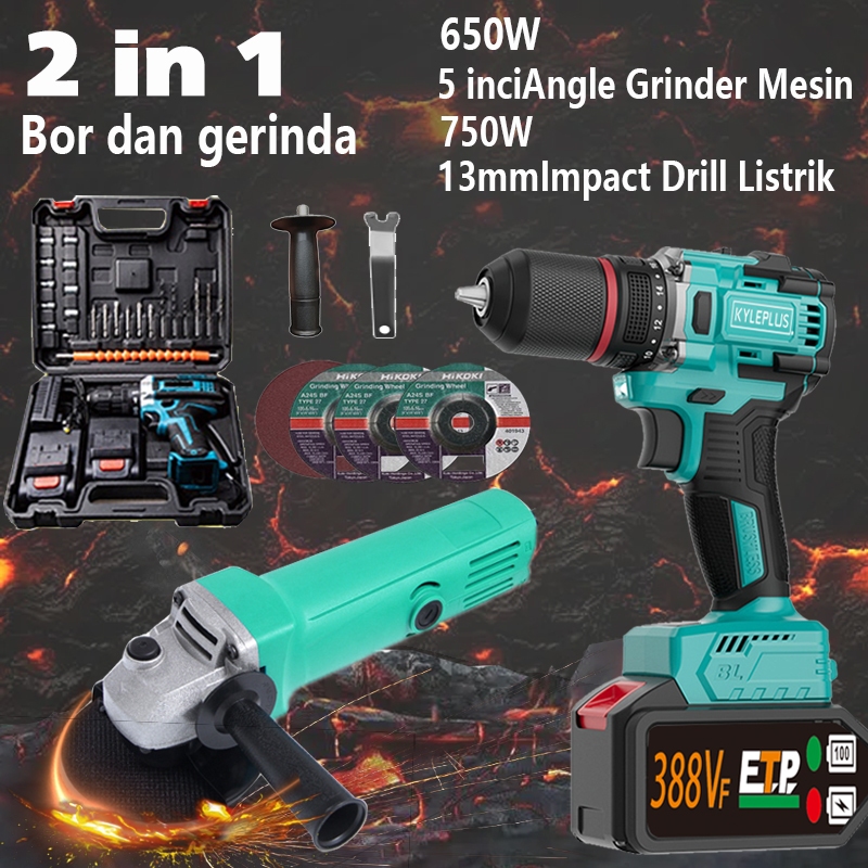 Jual MAKITA 10mm bor dan gerinda mesin bor listrik Angle grinder 5 INCH ...