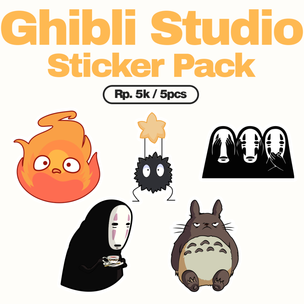 Jual STICKER ANIME GHIBLI / STICKER AESTHETIC 5pcs / STIKER CUTE ...