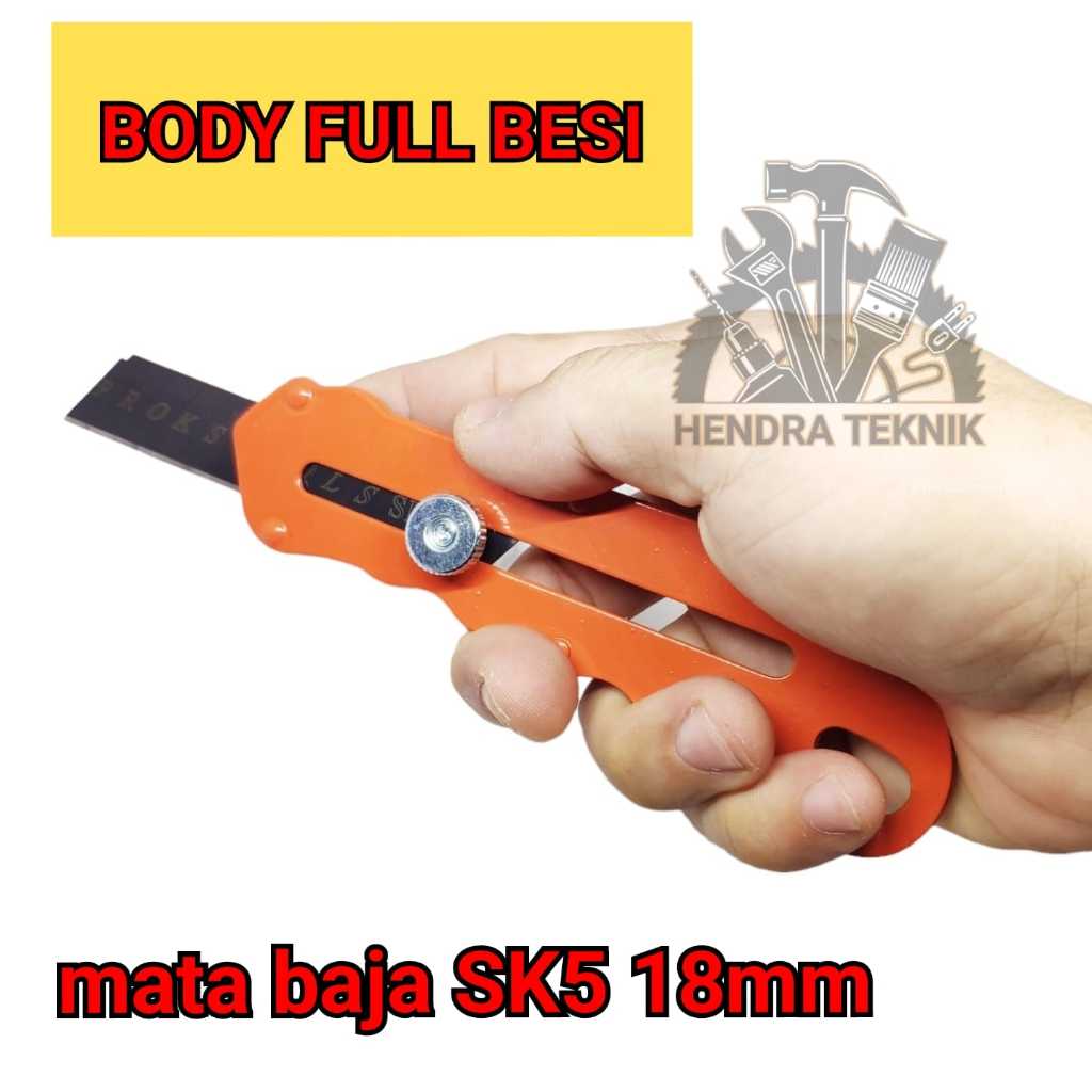 Jual KATER 18mm BODY BESI PISAU SILET CUTTER MURAH SILET CUTTER BESAR ...