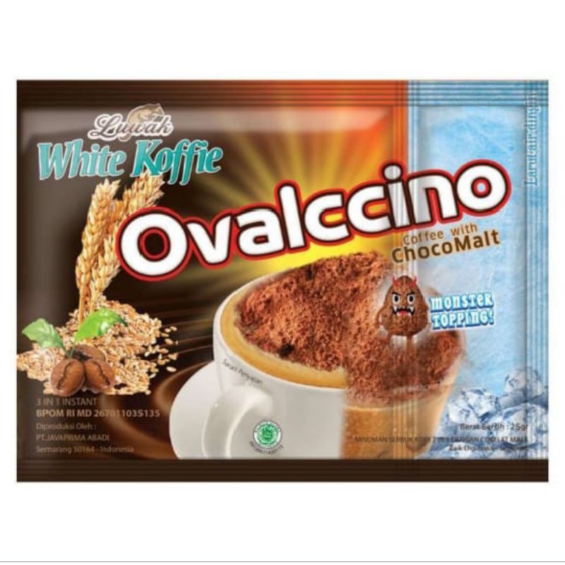 Jual 15 Sachet Luwak White Koffie Ovalccino Monster Topping | Coffee ...