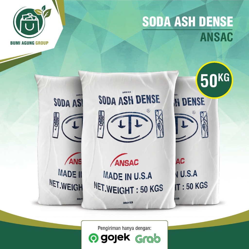 Jual Soda Ash Dense ANSAC 50KG USA Sodium Carbonate Natrium, Karbonat KHUSUS JASA KIRIM INSTANT ...