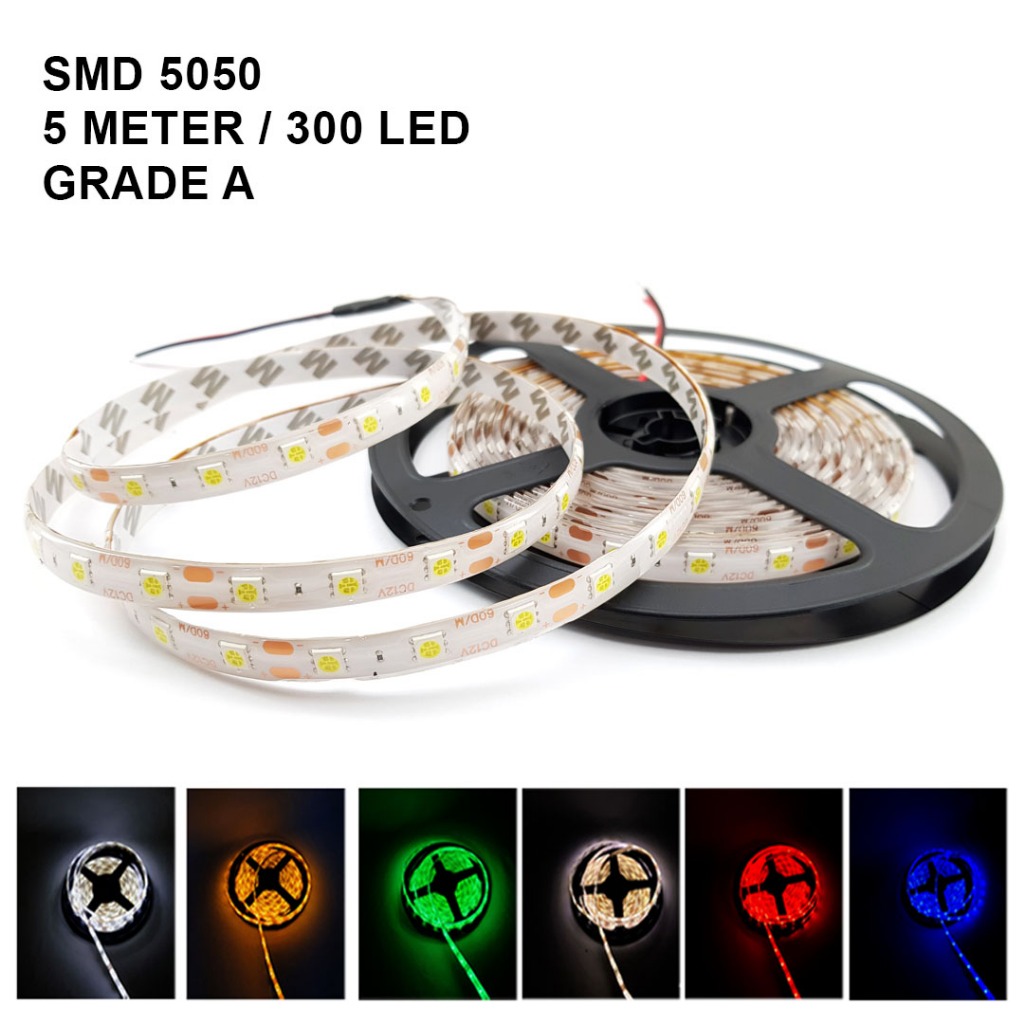 Jual Lampu LED Strip SMD 5050 12V 5 Meter Anti Air IP45 Outdoor Grade A ...