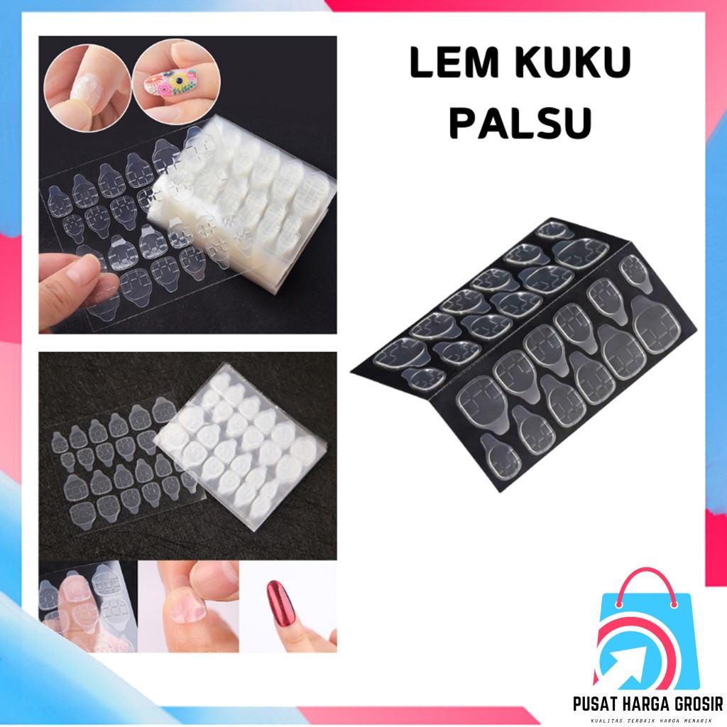 Jual PHG - Lem Kuku Jelly 24Pcs Lem Kuku Palsu Gel Double Tape High ...