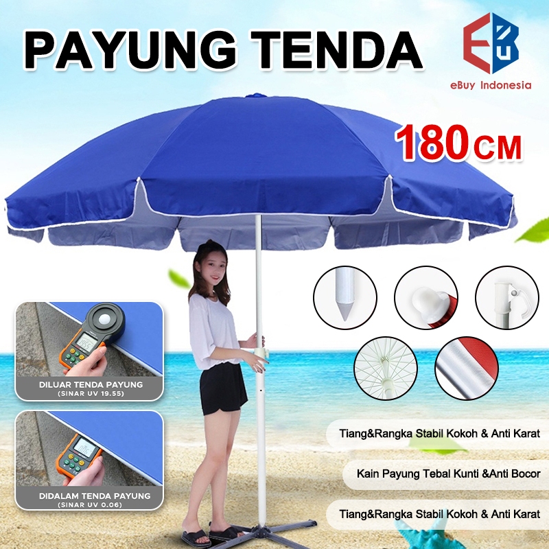 Jual Payung Tenda 200 / 180 cm/Payung Jualan Tenda Dua Lapis Dobel Jari Jumbo Anti UV Anti Angin ...