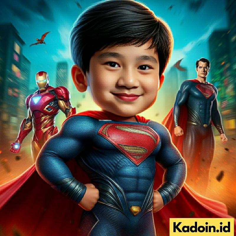 Jual Jasa Edit Karikatur Anak Superhero Untuk Kado Ulang Tahun/Wisuda ...
