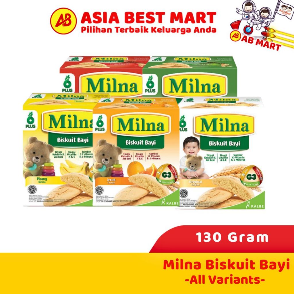 Jual Milna Biskuit Bayi Jeruk Original Beras Merah Pisang Kacang Hijau ...