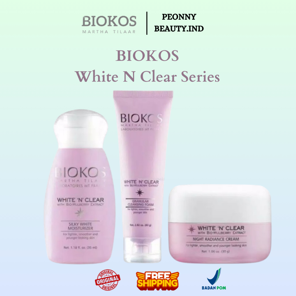 Jual BIOKOS White n Clear | Granular Cleansing Foam | Night Cream ...