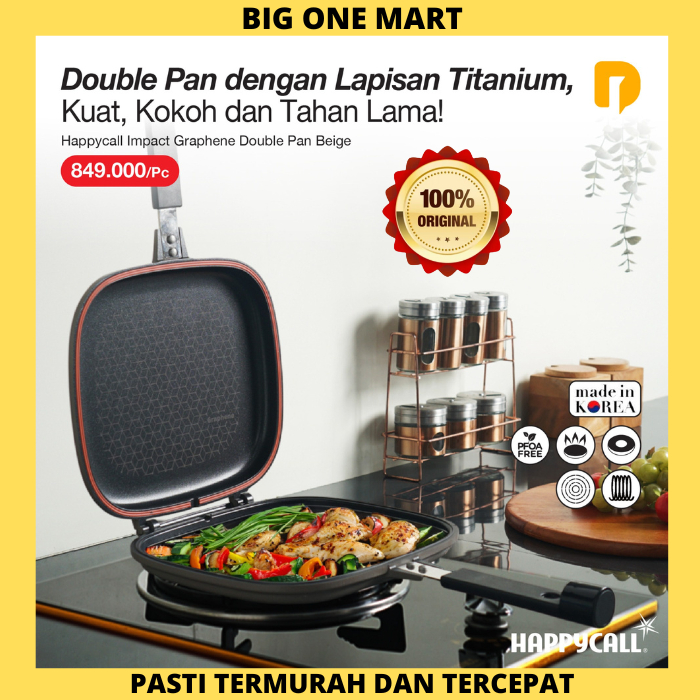 Jual Happycall Impact Graphene Double Pan Beige 28cm | Shopee Indonesia