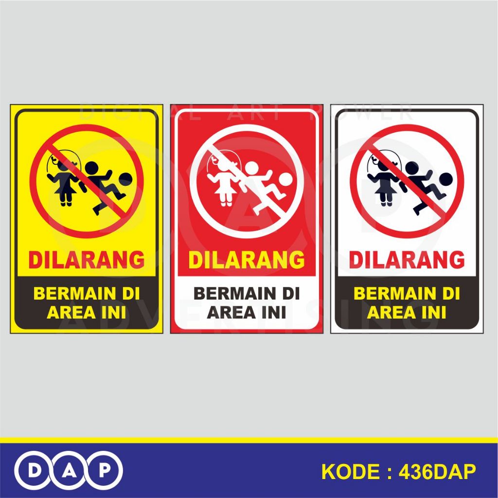 Jual 436 - STIKER DILARANG BERMAIN DI AREA INI - 20 X 30 CM - VYNIL ...