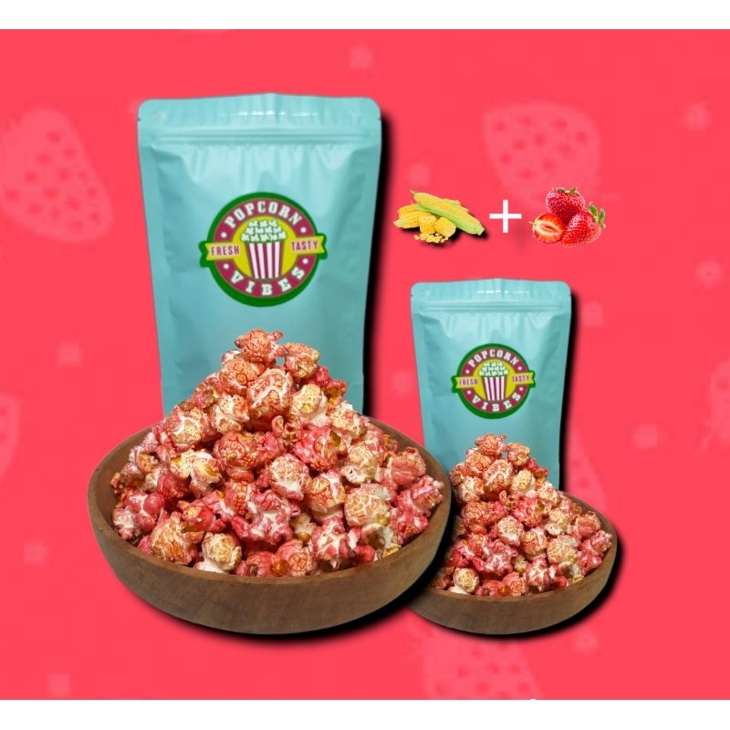 Jual Popcorn Vibes Premium Mashroom | Rasa Strawberry Milk | Shopee ...