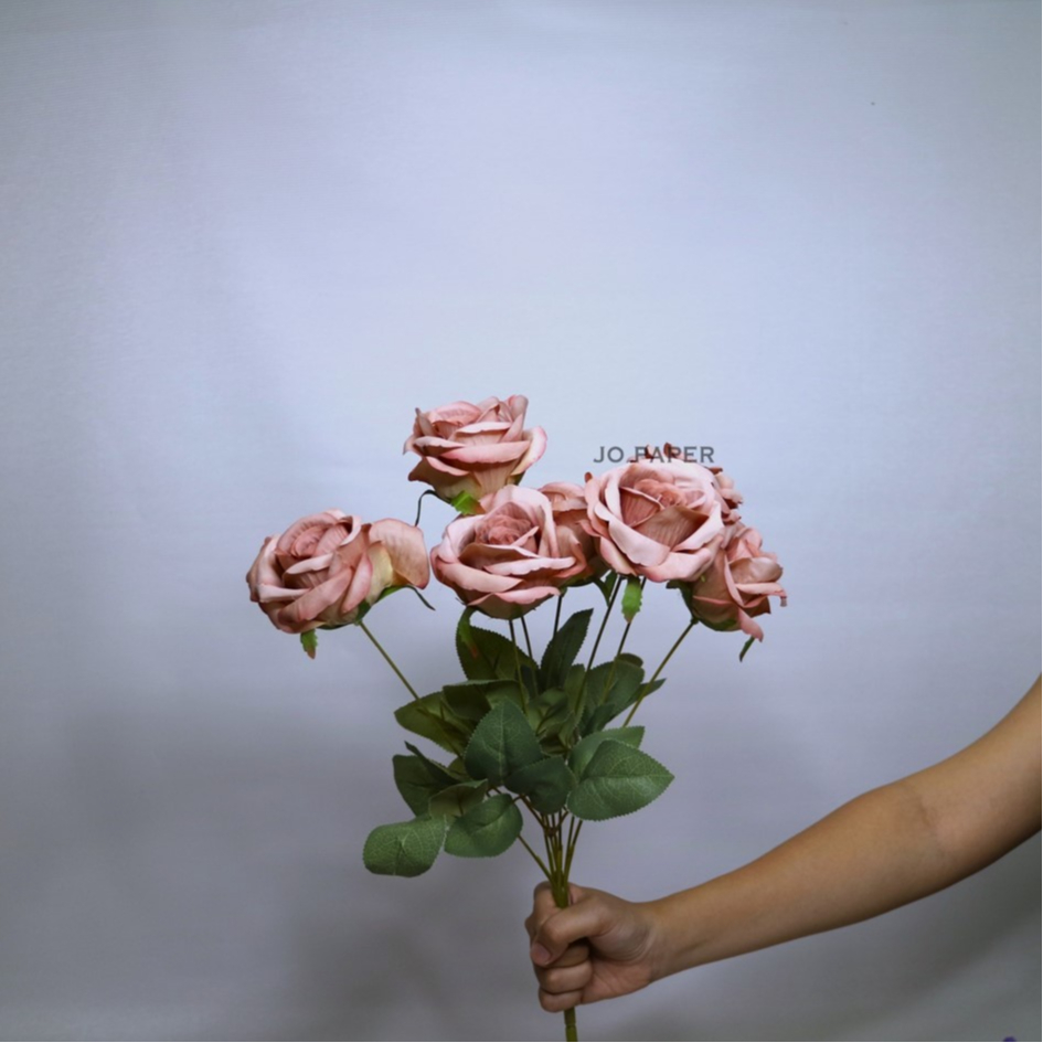 Jual [7 Kuntum] Head Rose Artificial Flower / Bunga Mawar Palsu Premium ...