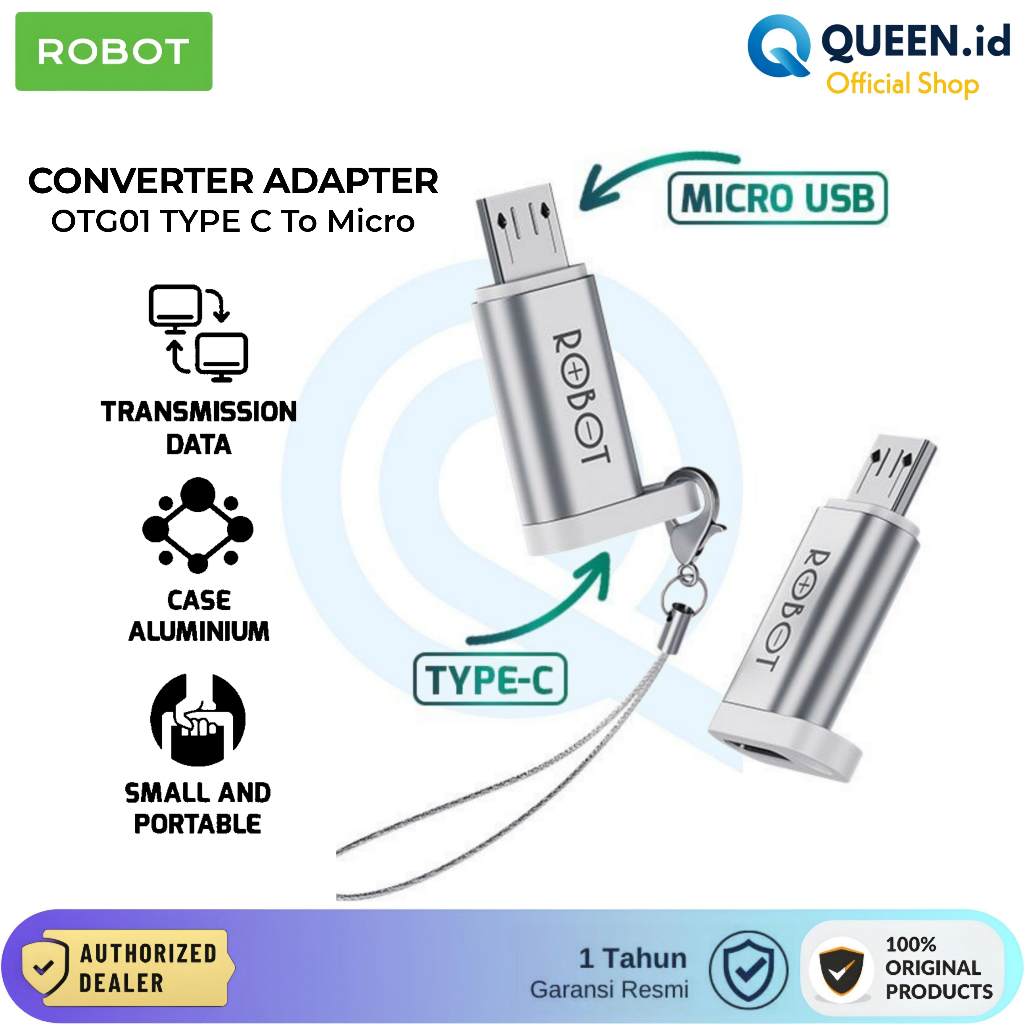 Jual Robot RT-OTG01 USB TYPE C To Micro USB Converter Adapter Kabel OTG ...