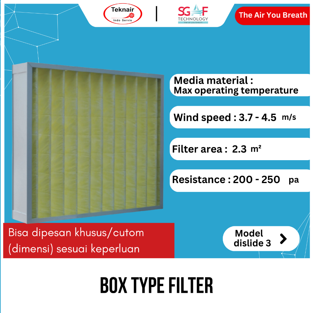 Jual Box Type HEPA Filter - Penyaring Udara Ruangan dan Filter Cabinet ...