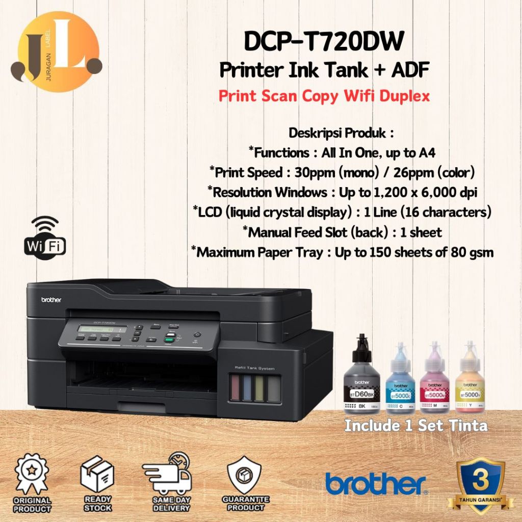 Jual Printer BROTHER DCP-T720DW Ink Tank Multifunction WiFi Duplex ADF T720 | Shopee Indonesia