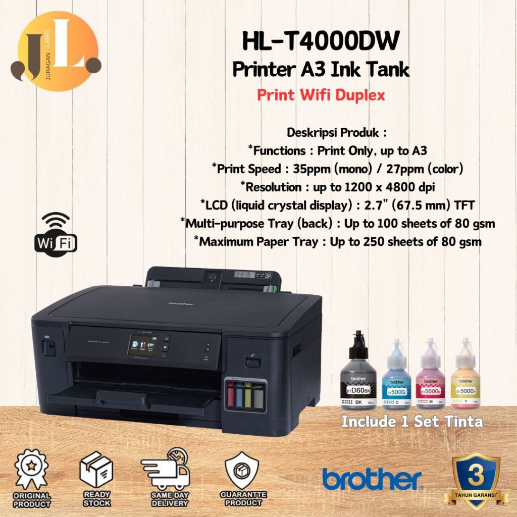 Jual Printer A3 Brother HL-T4000DW Duplex Wifi Garansi Resmi T4000 ...