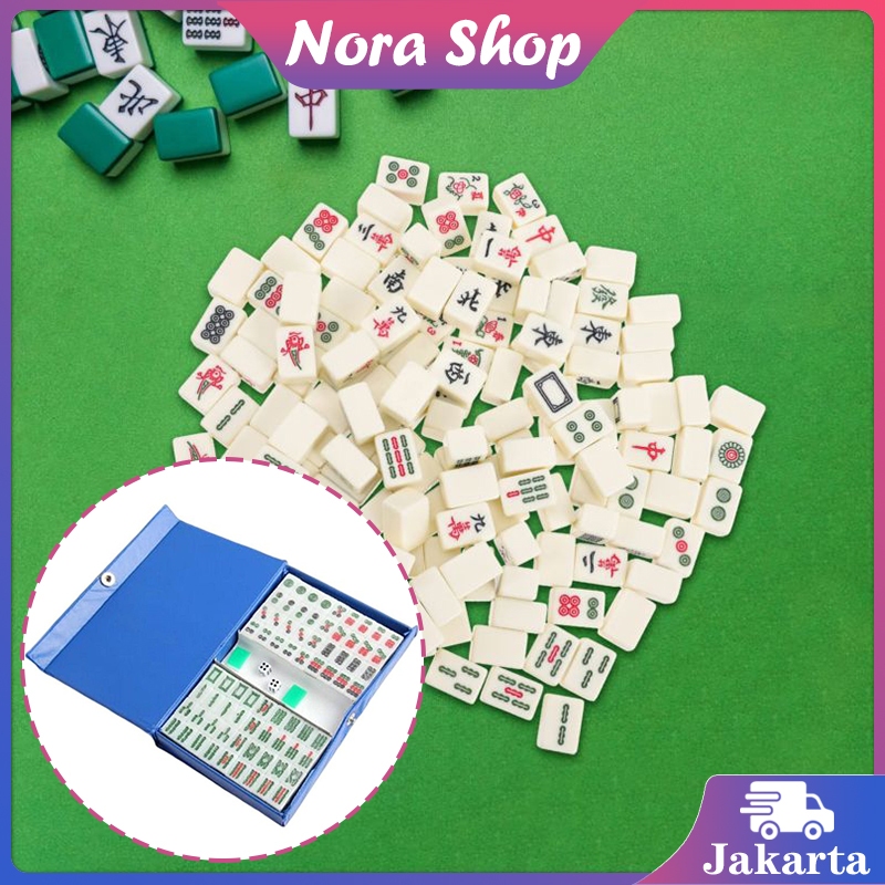 Jual 144pcs Mahjong Set Mahjong Set Mini Portable Mahyong Mainan Board ...