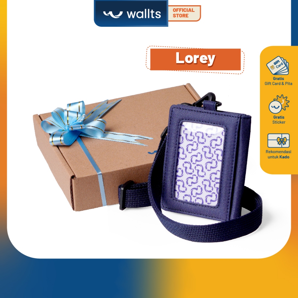 Jual Wallts Lorey Navy - Lanyard Name Tag Id Card Pria Wanita | Shopee Indonesia