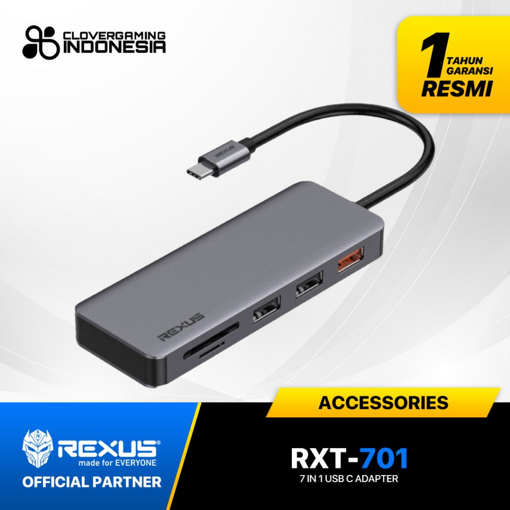 Jual Rexus USB RXT-701 Converter 7in1 USB HUB 7 Port Type C for PC Laptop Tablet | Shopee Indonesia