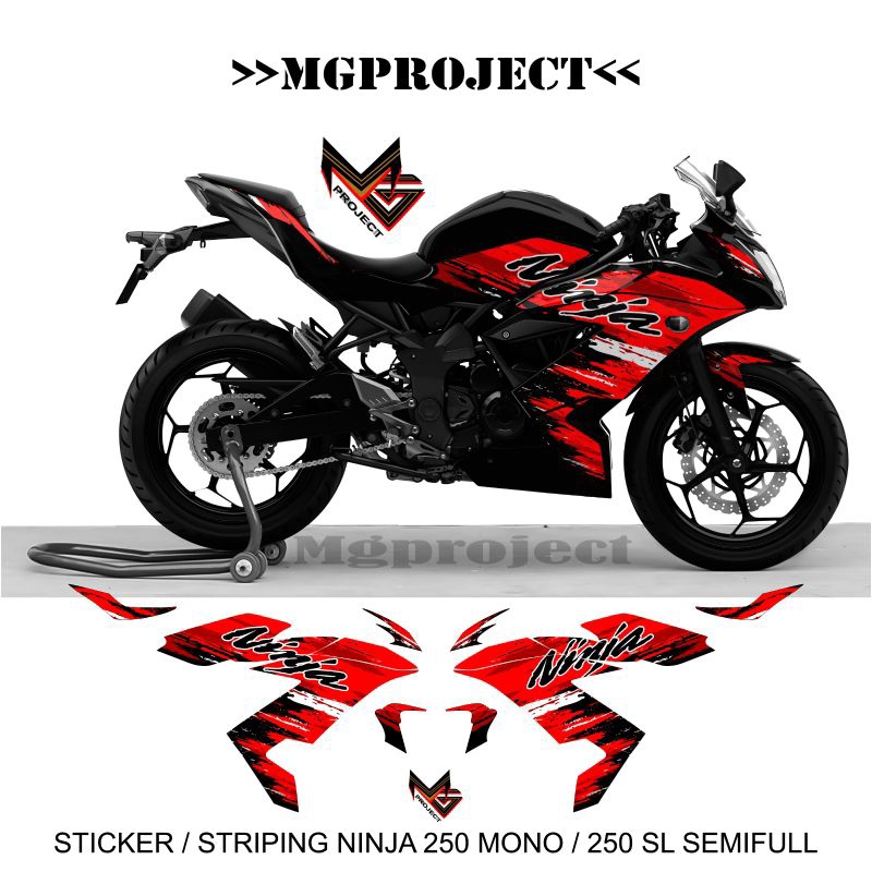 Jual Striping Stiker Motor Kawasaki Ninja 250 mono Sl / Sticker Variasi ...