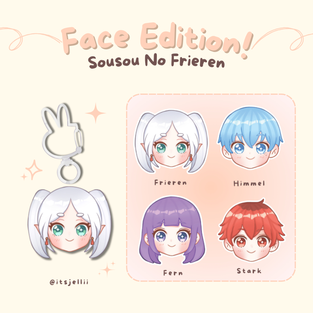 Jual Sousou No Frieren Acrylic Keychain (Face Edition) by itsjellii ...