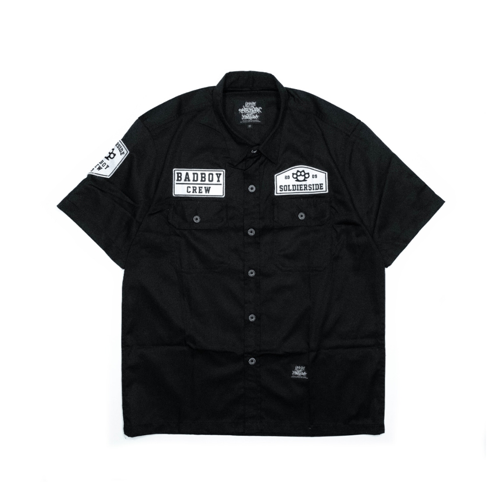 Jual Soldierside Workshirt "TheCREW" Hitam Bordir Putih-Hitam WS197 ...