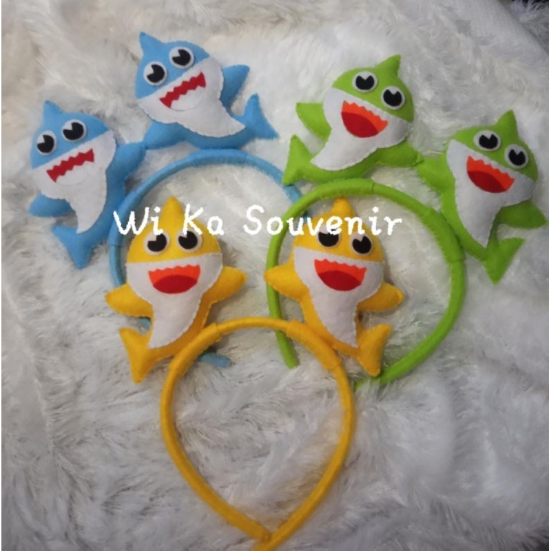 Jual [READY] BANDO - HEADBAND FLANEL FELT ANTI PATAH BABY SHARK - PINK ...