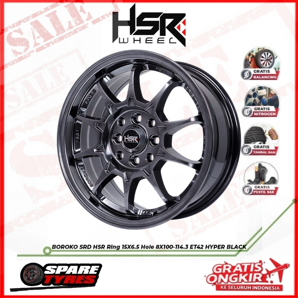 Jual Velg mobil xenia, mobilio, splash ring 15 hsr pelek racing hsr boroko srd r15 baut 4 hyper ...