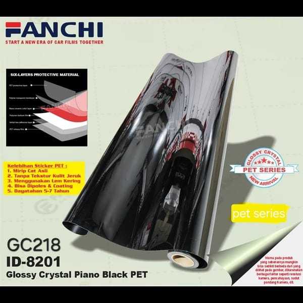 Jual 152cm Sticker FANCHI GC218 PET ID-8201 Glossy Crystal Piano Black ...