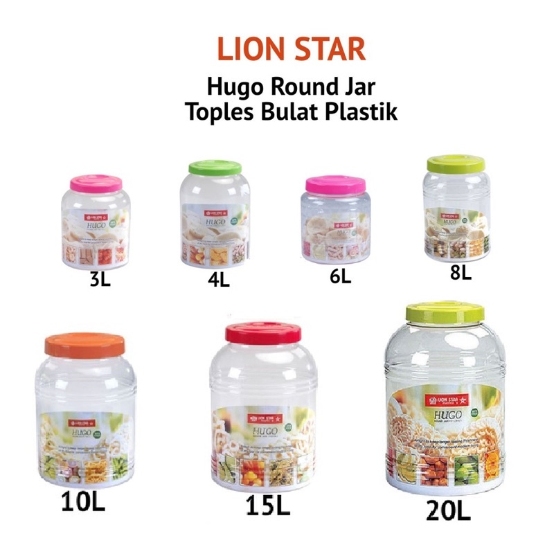 Jual Toples Hugo Round / Square Jar 3, 4, 6, 8, 10 Liter Toples Bulat ...