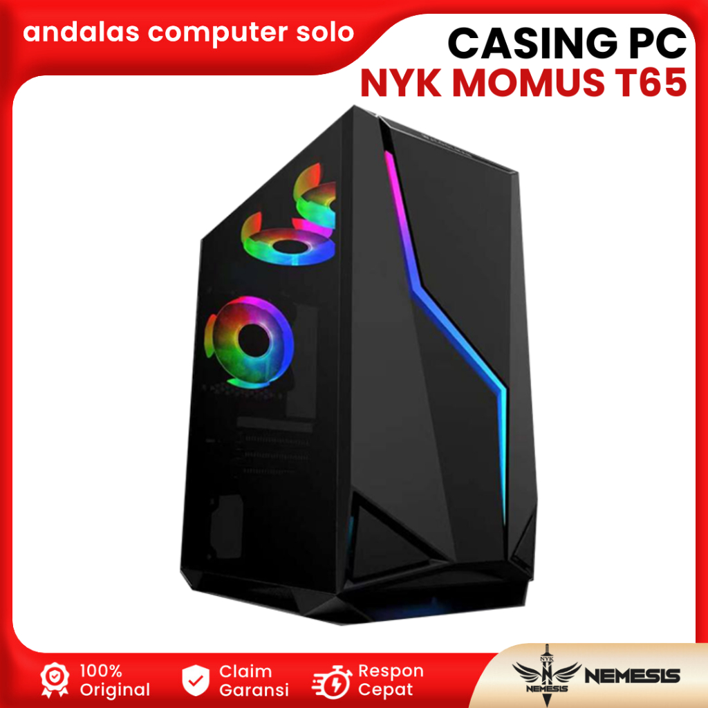 Jual CASING CASE PC GAMING GAME RGB NYK Nemesis MOMUS T65 GAMING CASE ...
