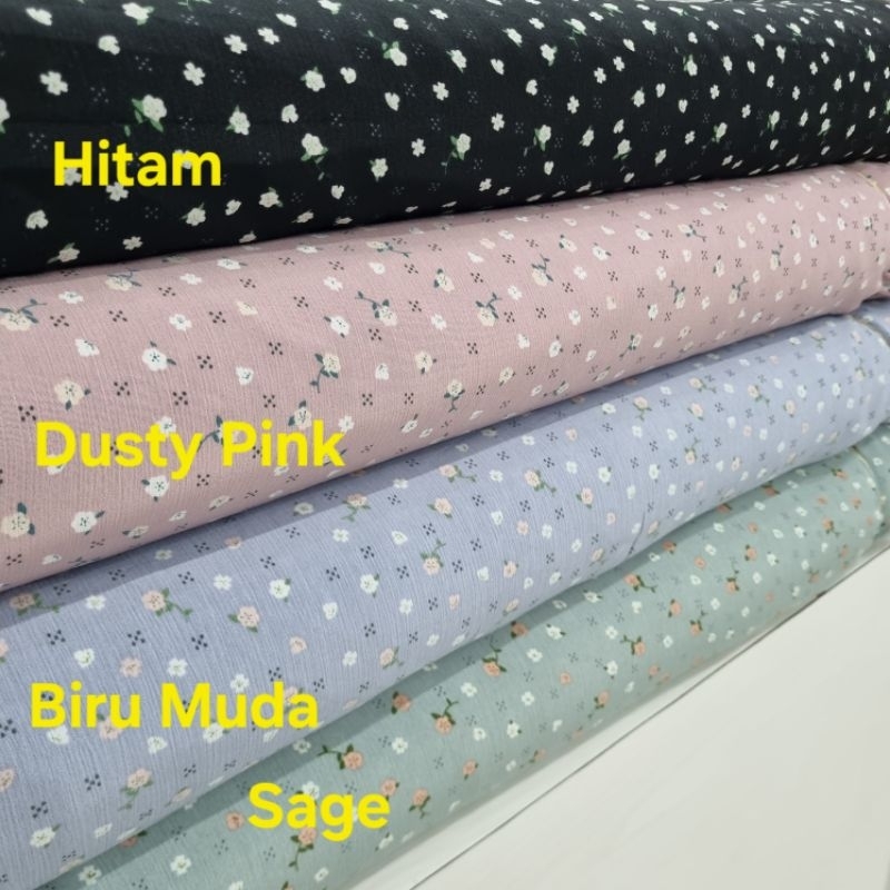 Jual Kain Crinkle Airflow motif Emily 2 (Harga per 0,5m) | Shopee Indonesia