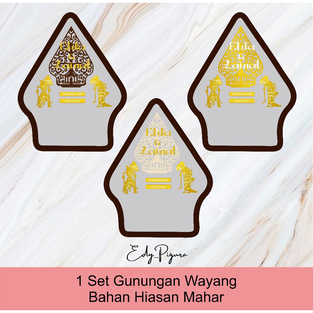Jual 1 Set Gunungan Wayang plywood akrilik gold (WAJIB BACA DESKRIPSI ...