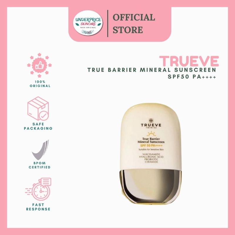 Jual TRUEVE True Barrier Mineral Sunscreen SPF50 PA++++ | Shopee Indonesia