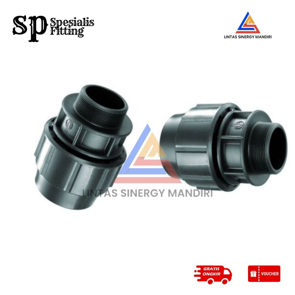 Jual Fitting sambungan Male Adaptor HDPE Compression / sock drat luar 1 ...