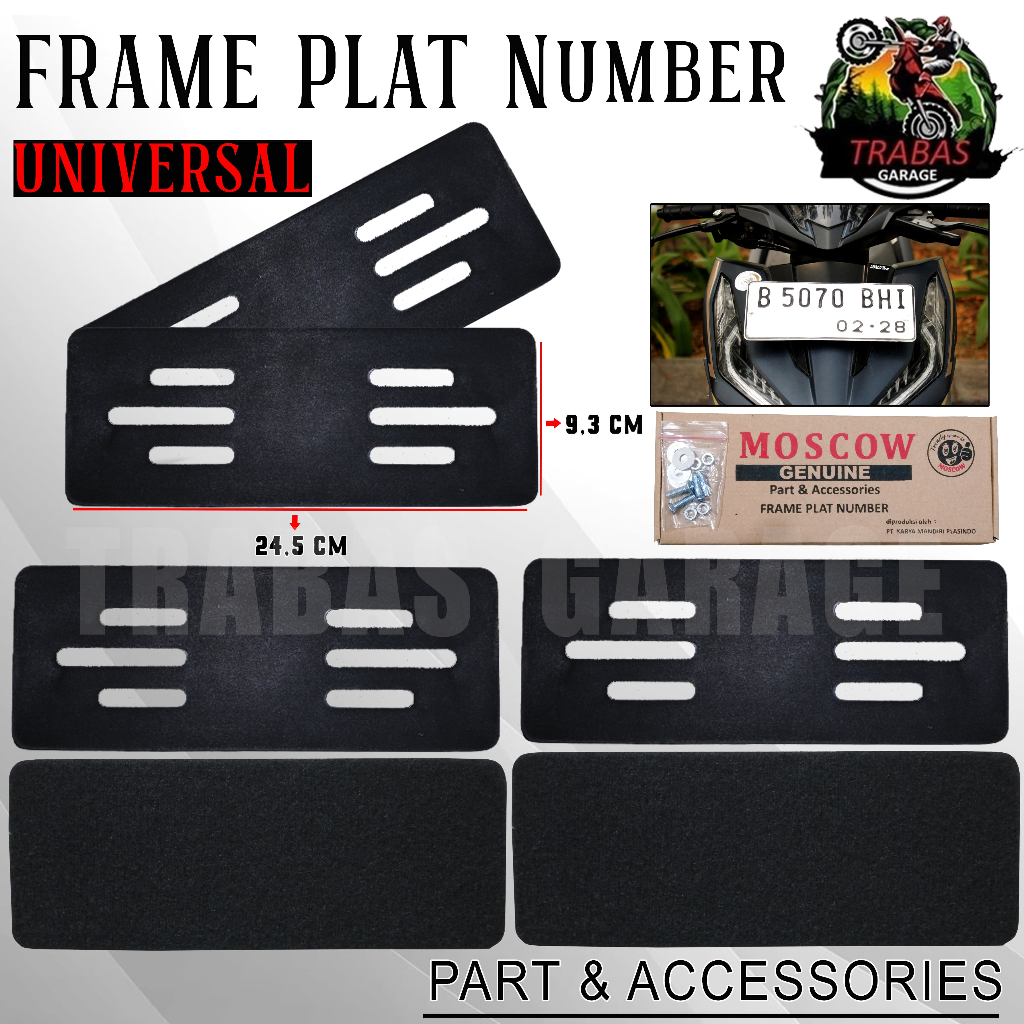 Jual FRAMELESS PLAT NOMOR NOPOL TANPA BINGKAI SET 2PCS DENGAN BAUT ...