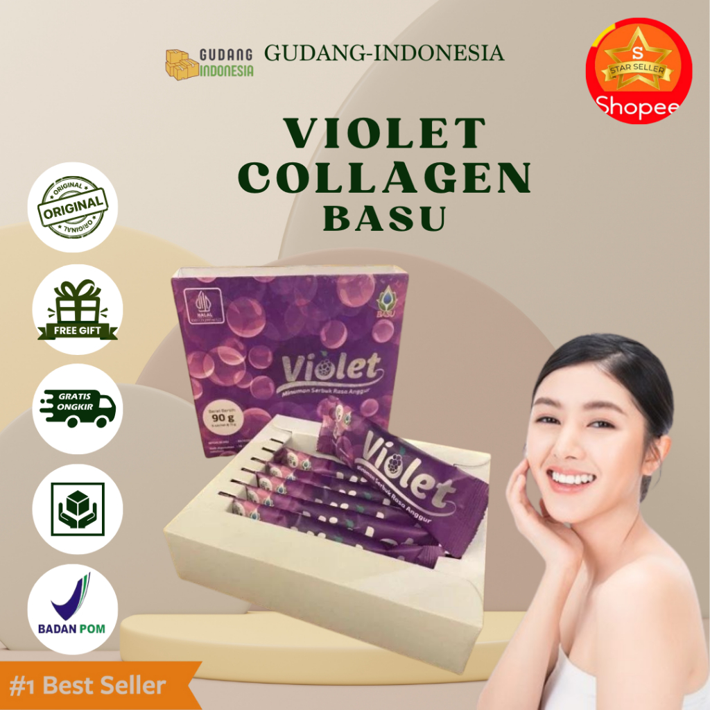 Jual VIOLET COLLAGEN BASU ORIGINAL 1 BOX | Shopee Indonesia