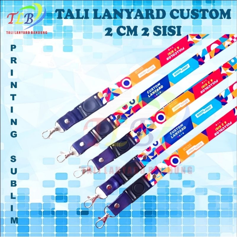 Jual Tali Lanyard id card custome print sublim 2 cm 2 sisi/cetak ...