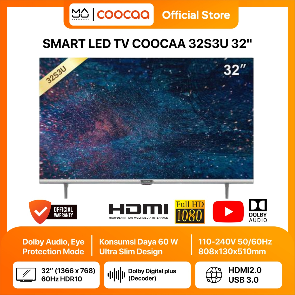 Jual SMART LED TV COOCAA 32 INCH (COOCAA 32S3U) GARANSI RESMI | Shopee ...