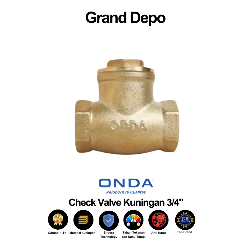 Jual Onda Check Valve Kuningan 3/4 Jual Onda Check Valve Kuningan 3/4
