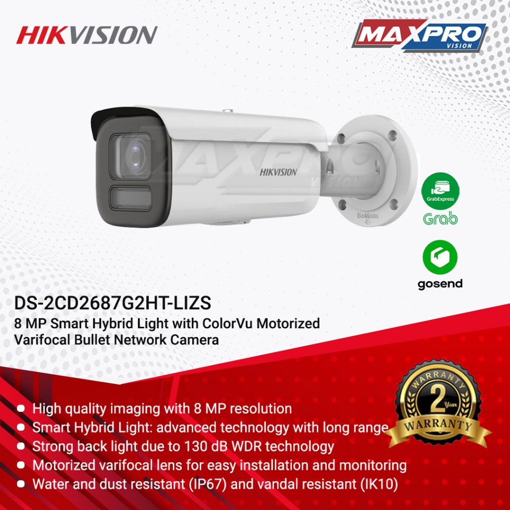 Jual DS-2CD2687G2HT-LIZS - HIKVISION IP 8MP COLORVU MOTORIZED VARIFOCAL BULLET CAMERA | Shopee ...