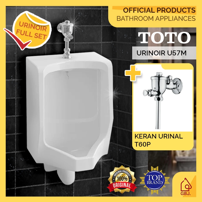 Jual URINOIR TOTO U57M URINAL MUSLIM + PUSH KRAN T60P / URINOIR FULL SET | Shopee Indonesia