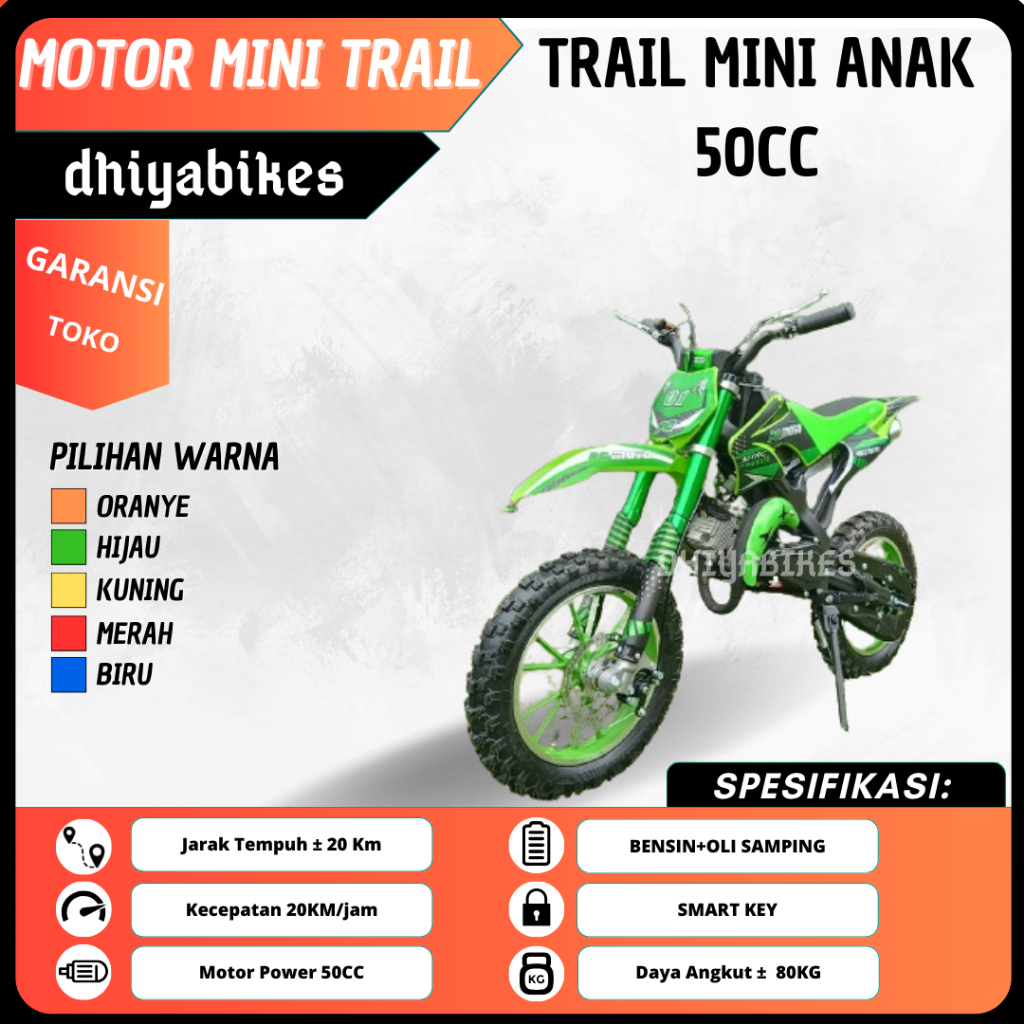 Jual motor mini trail anak 50cc pc moto | Shopee Indonesia