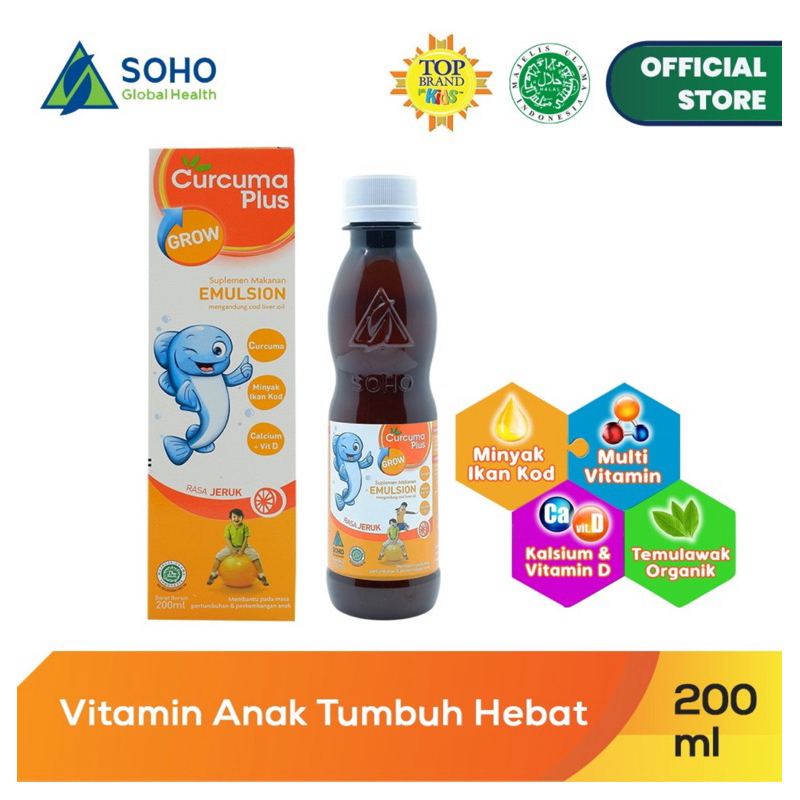 Jual Curcuma Plus Grow Emulsion Suplemen Makanan Jeruk 200 ml | Shopee ...