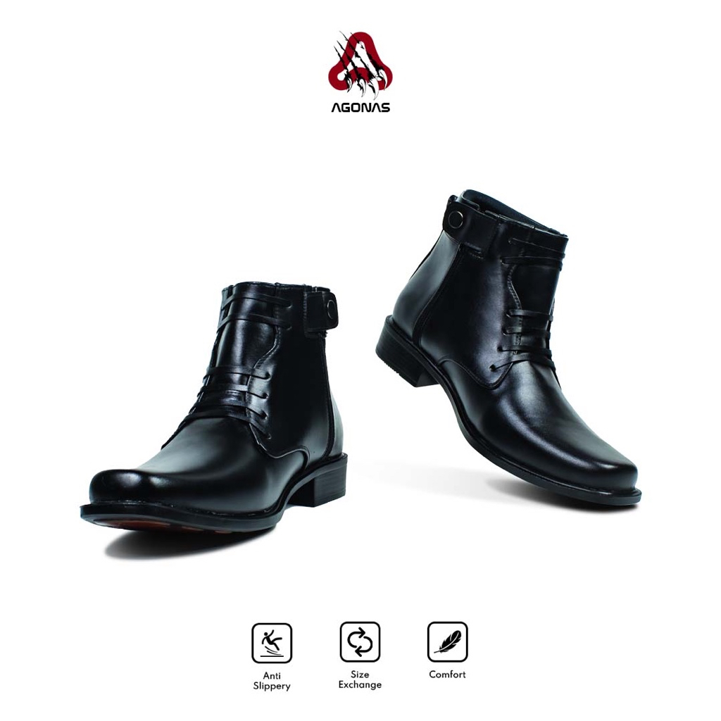Jual Agonas - Sepatu PDH Formal Model Phoebelack Warna Hitam Doff ...